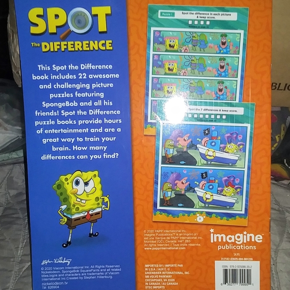 Nickelodeon | Other | Spot The Difference Spongebob Squarepants | Poshmark